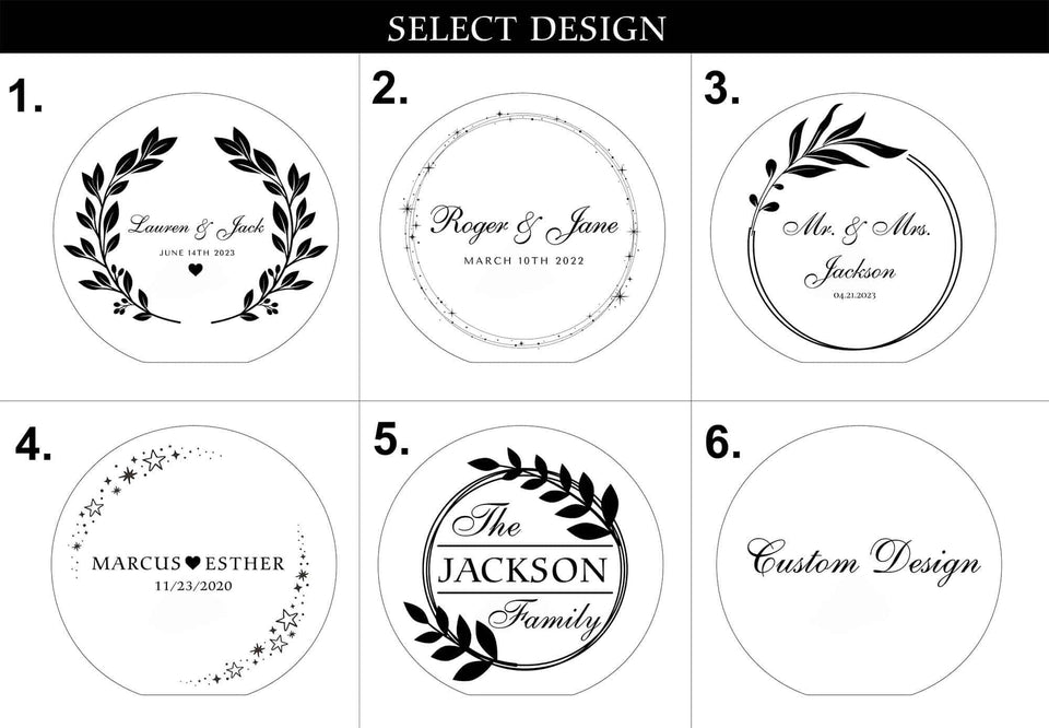 Custom Engraved Acrylic Circle Wedding Gift