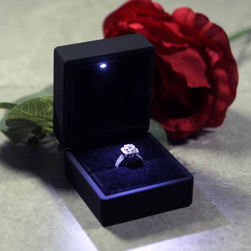 Matte Black Ring Box with LED lighting